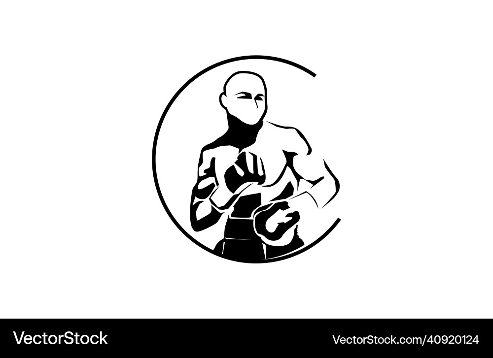 Defense technique professional boxer Royalty Free Vector