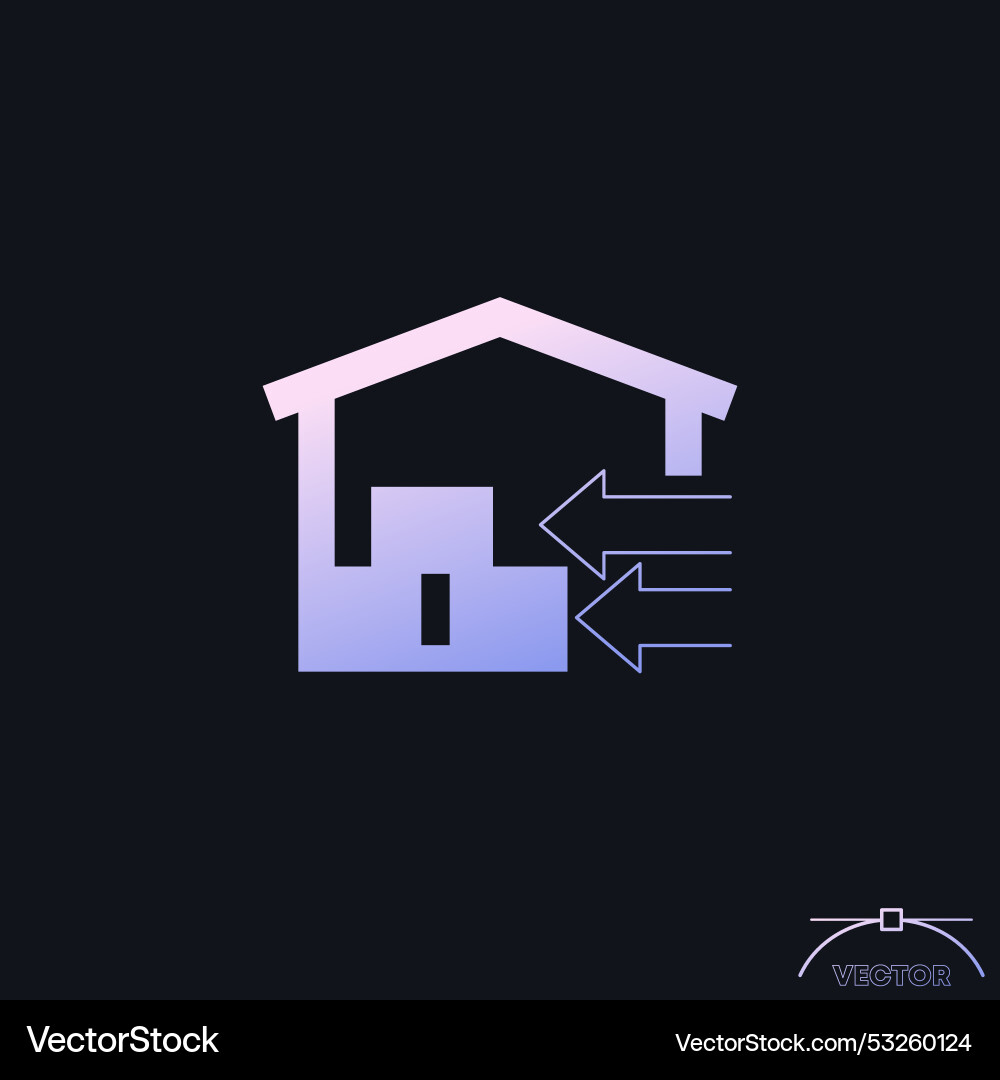 Depot move to warehouse icon with a gradient Vector Image