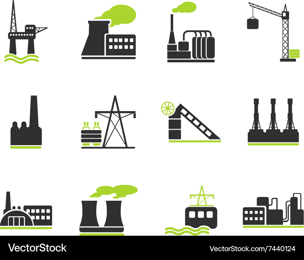 Factory and industry symbols Royalty Free Vector Image