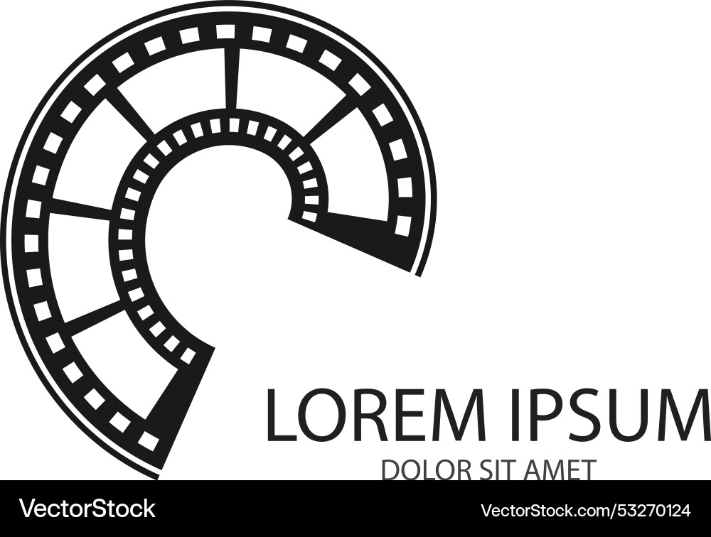 Filmstrip logo template Royalty Free Vector Image