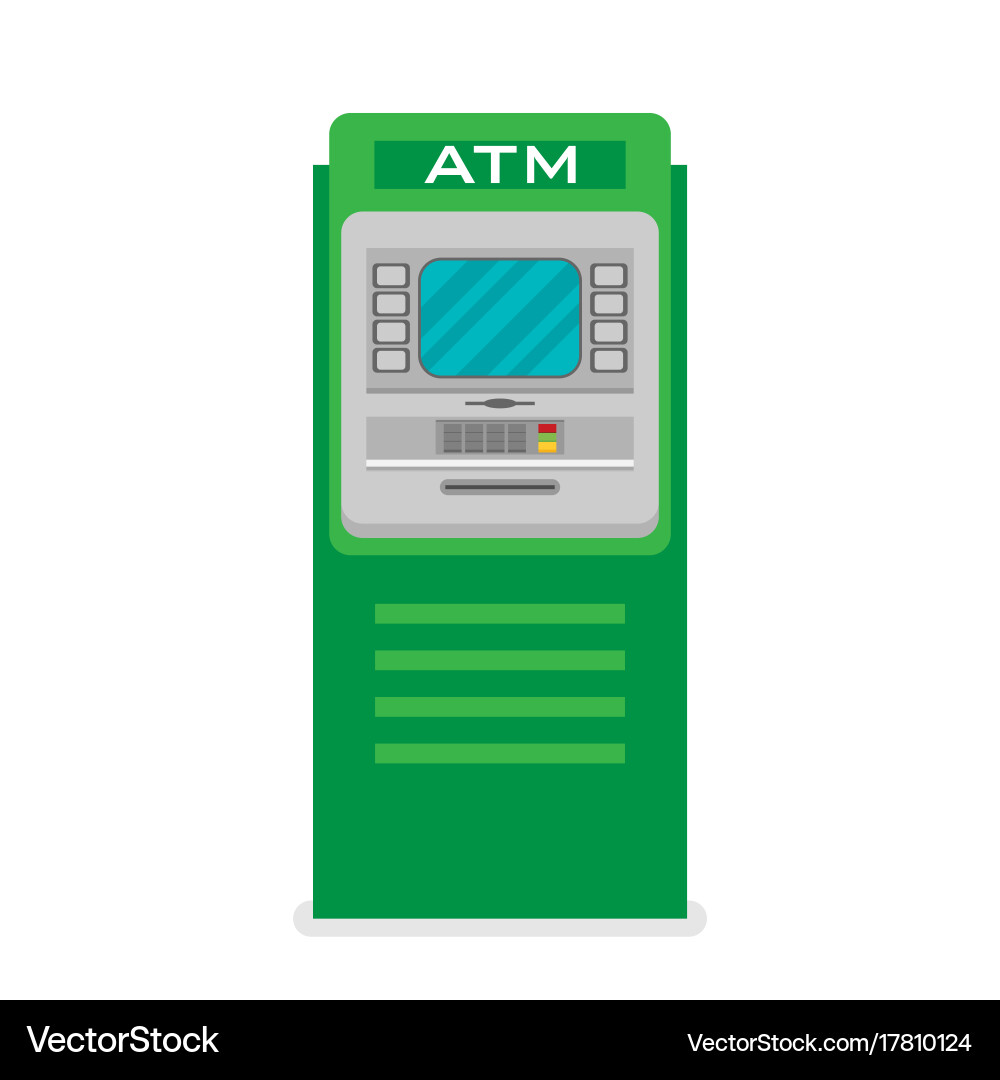 Flat atm machine icon Royalty Free Vector Image