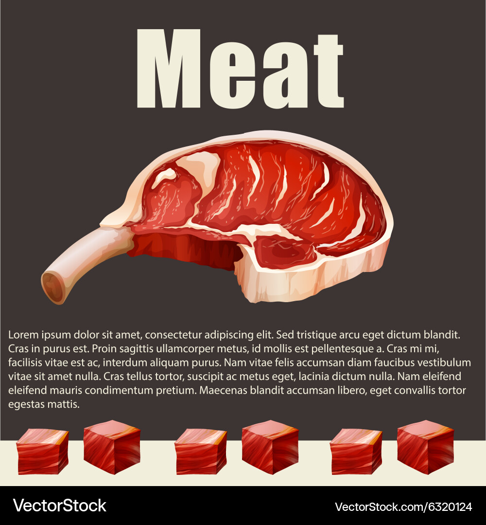 Food theme with meat products Royalty Free Vector Image