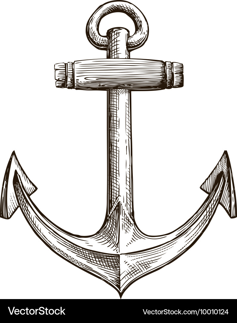 Hand drawn sketch anchor Royalty Free Vector Image