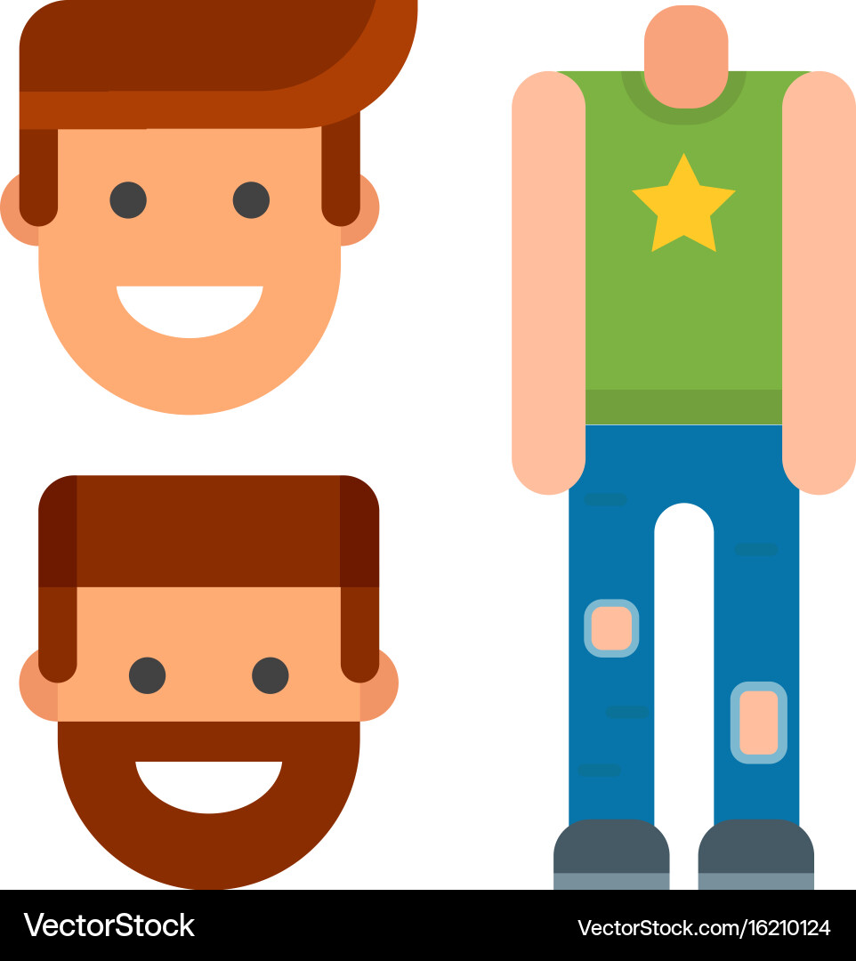Man constructor body avatar creator cartoon Vector Image