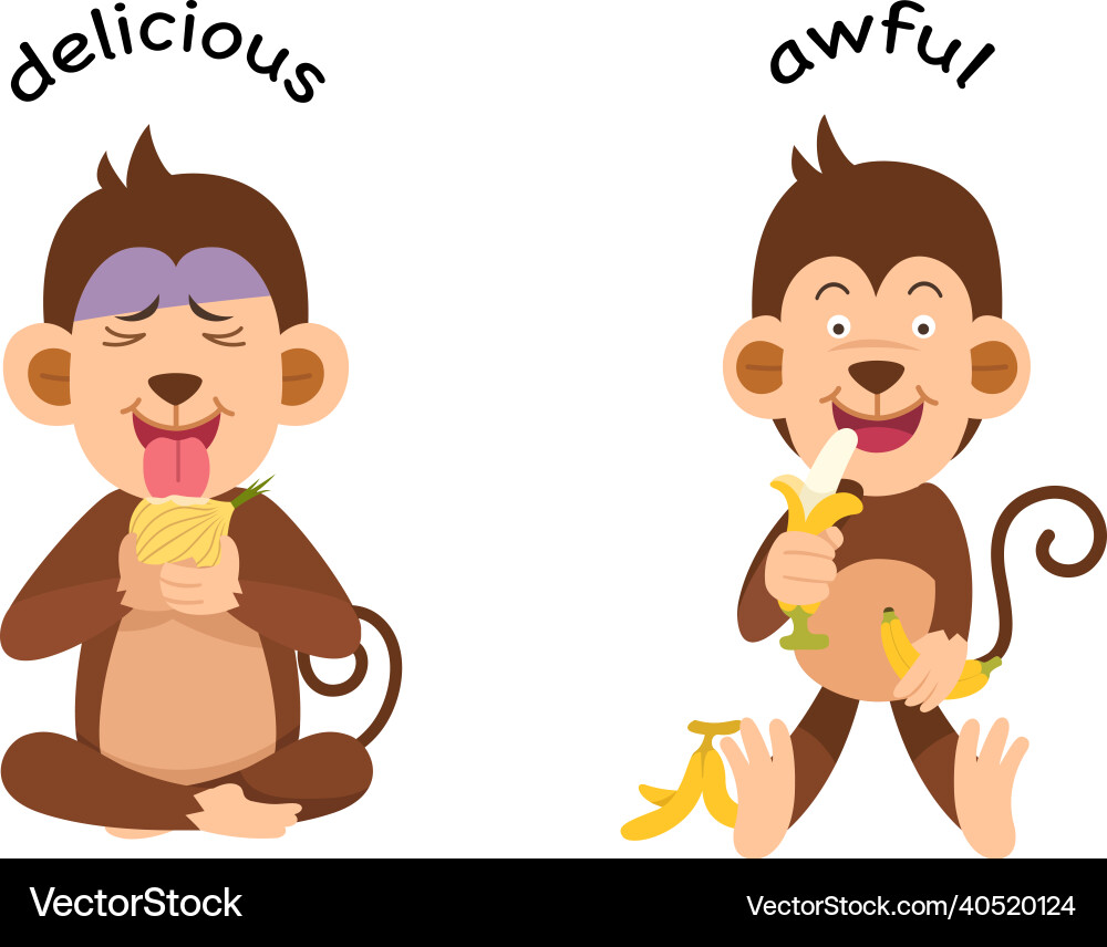 Opposite delicious and awful Royalty Free Vector Image