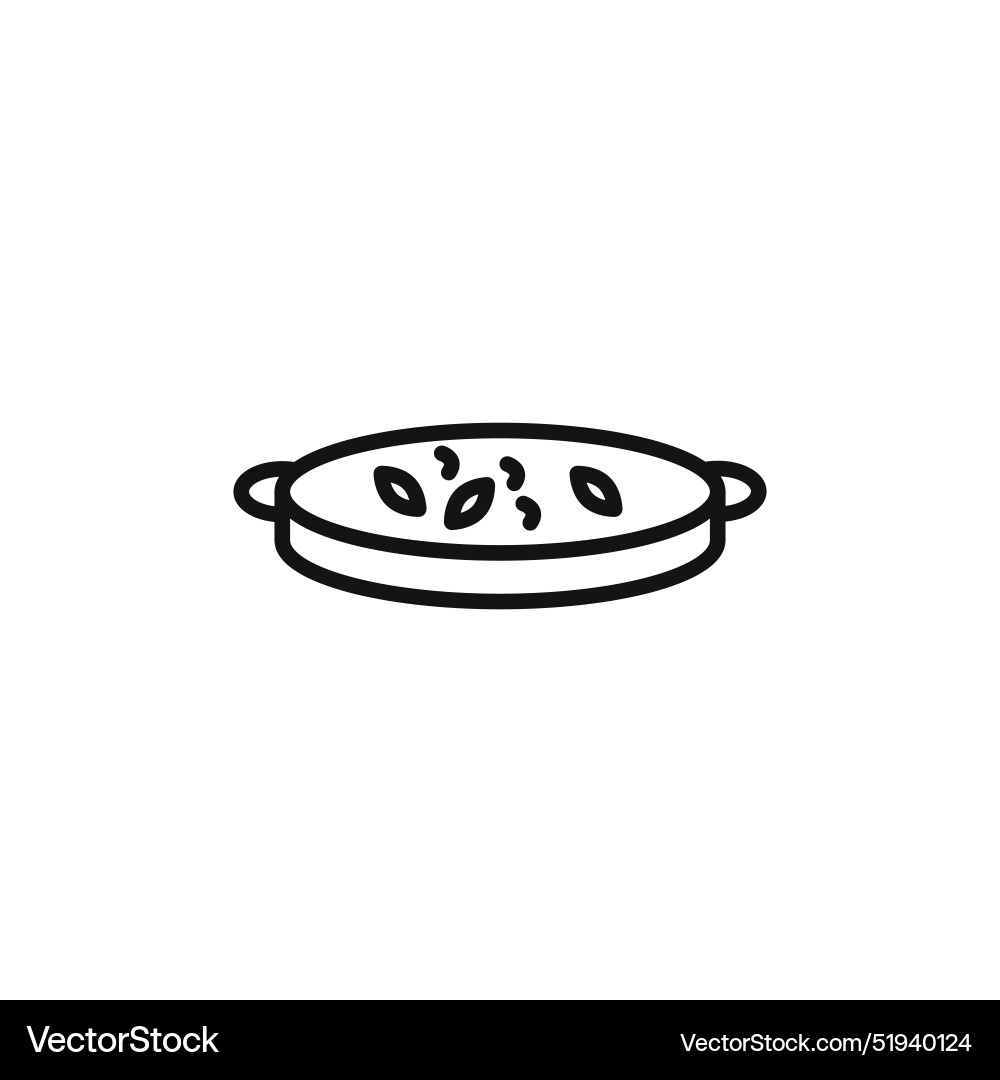 Paella icon logo sign outline Royalty Free Vector Image