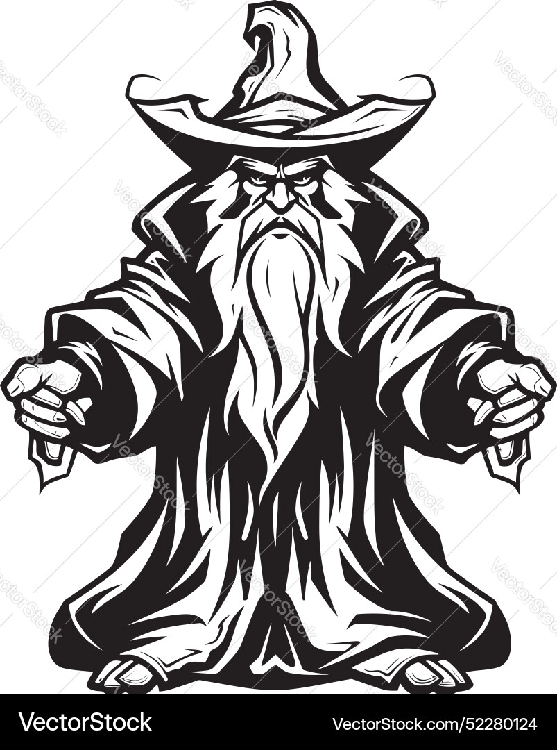 Sorcerous greed emblematic sorcerer icon Vector Image
