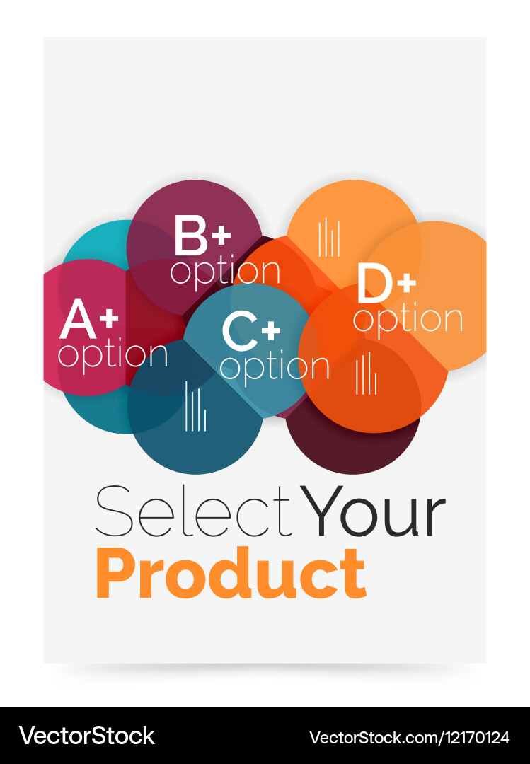 Transparent paper circles with option text Vector Image