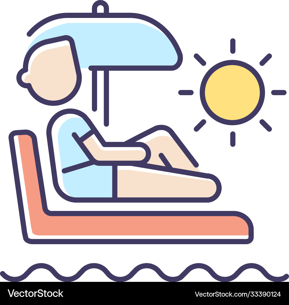 Vacation leave rgb color icons Royalty Free Vector Image