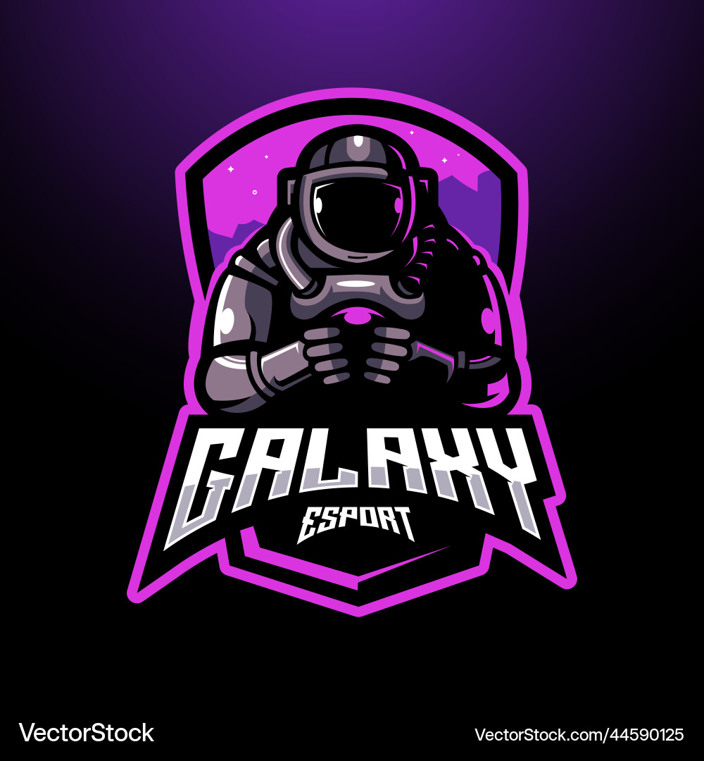 Astronaut galaxy esport Royalty Free Vector Image