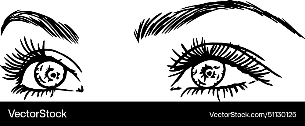 Beautiful female eyes looking up closeup Vector Image