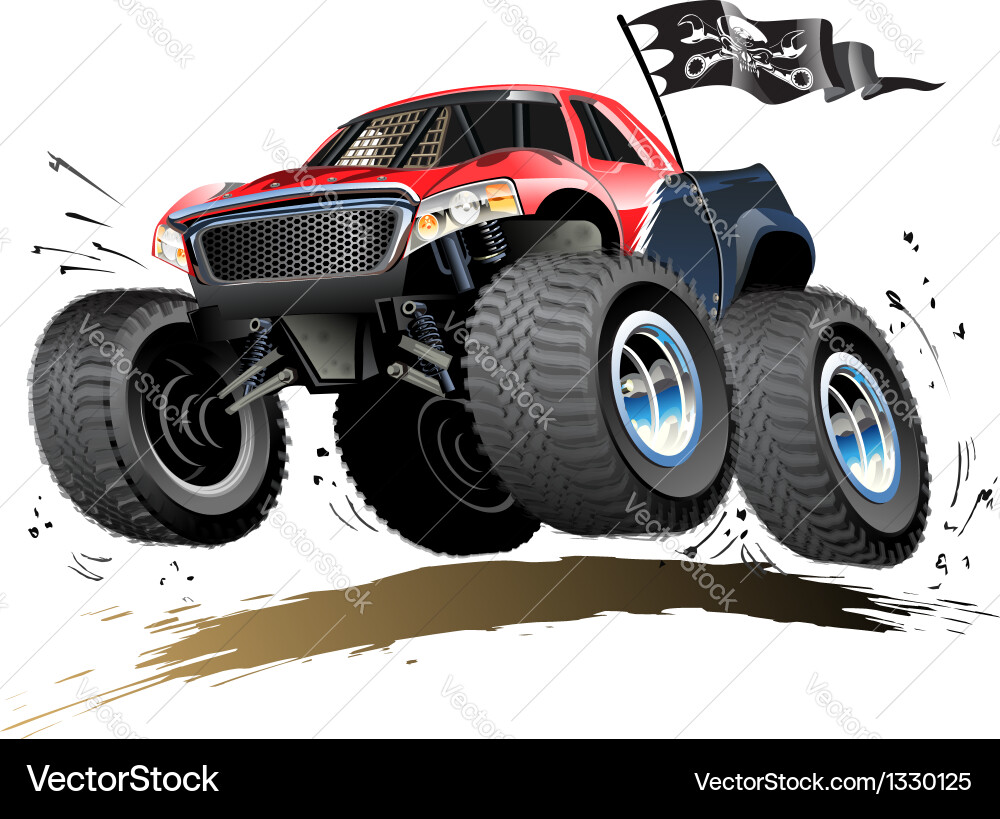Cartoon monster buggy Royalty Free Vector Image