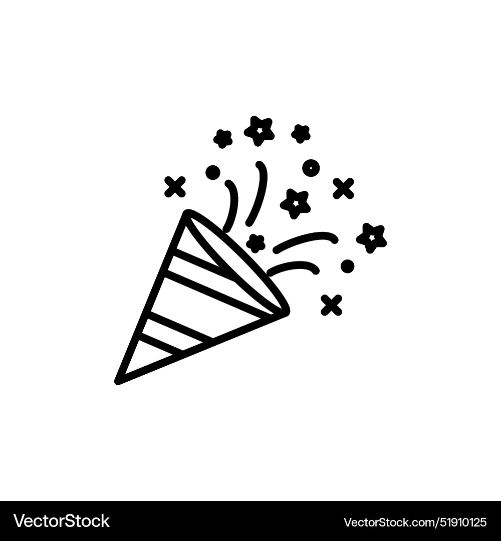 Celebratory confetti icon for party invitations Vector Image