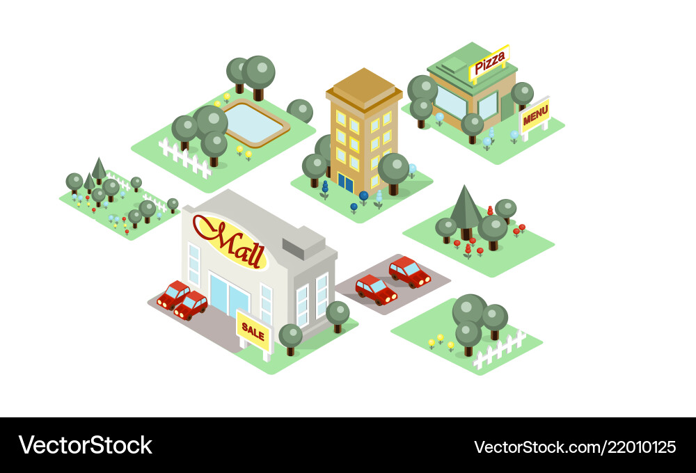 City landscape environment elements Royalty Free Vector