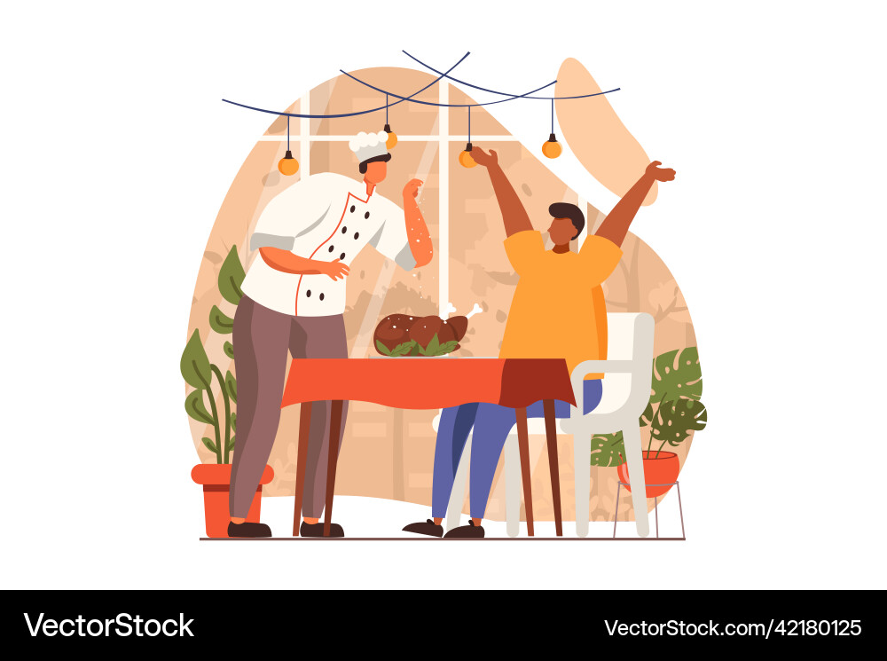 Cooking and restaurant web concept in flat design Vector Image