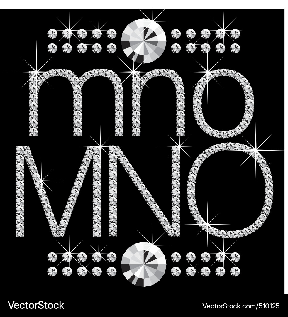 Diamond letters with gemstones 04 Royalty Free Vector Image