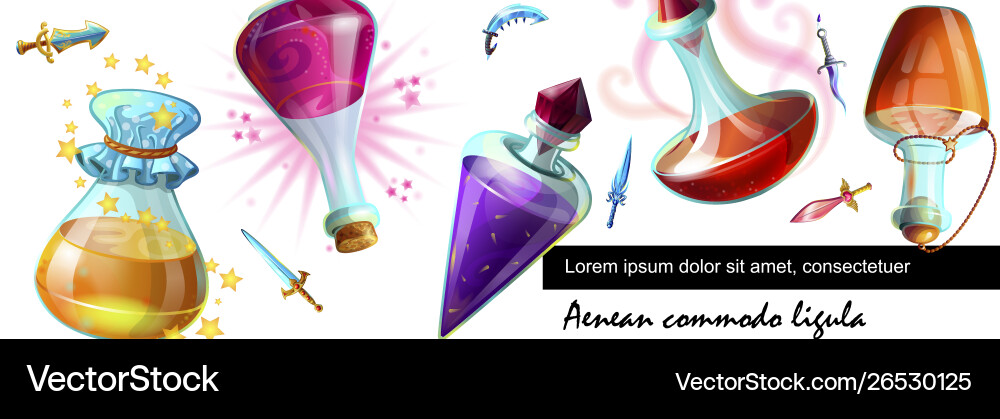 Game magic elements template Royalty Free Vector Image