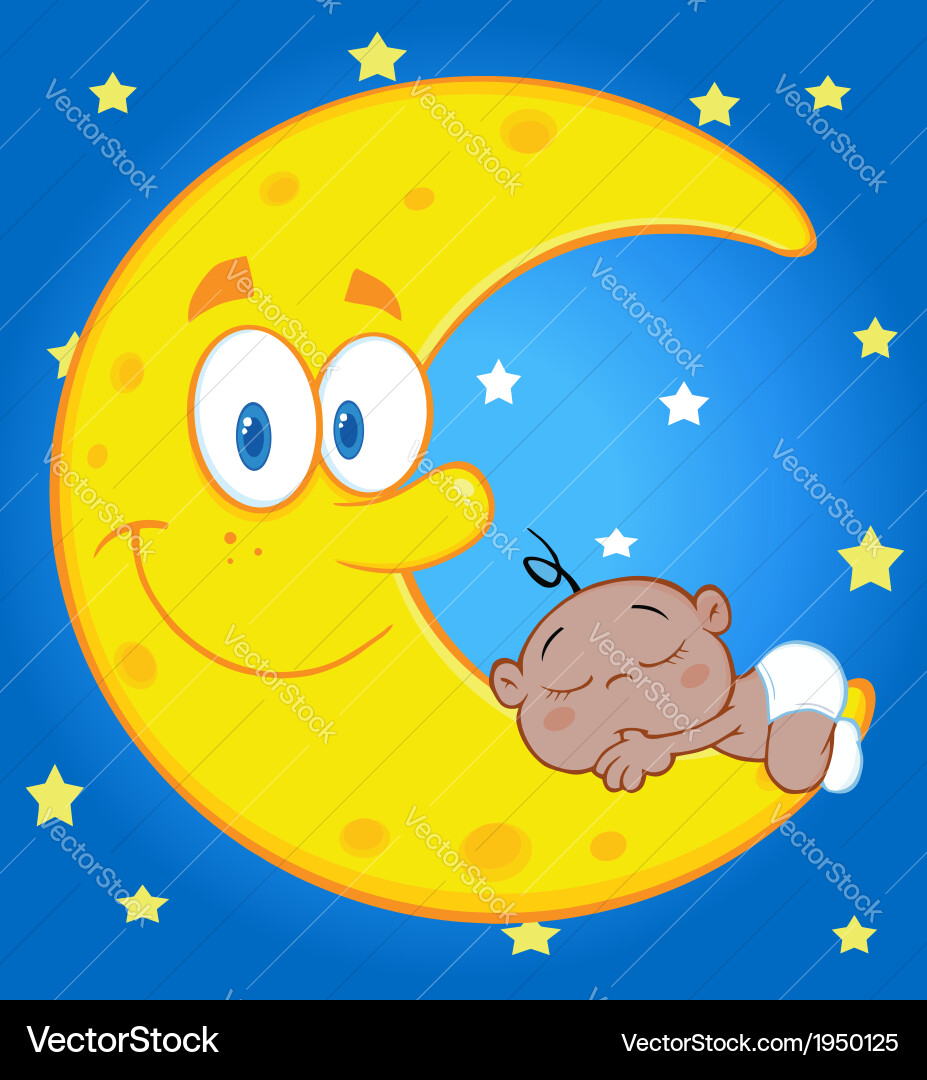 Happy cartoon moon Royalty Free Vector Image - VectorStock