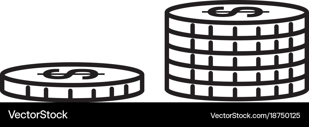 Isolated coins design Royalty Free Vector Image