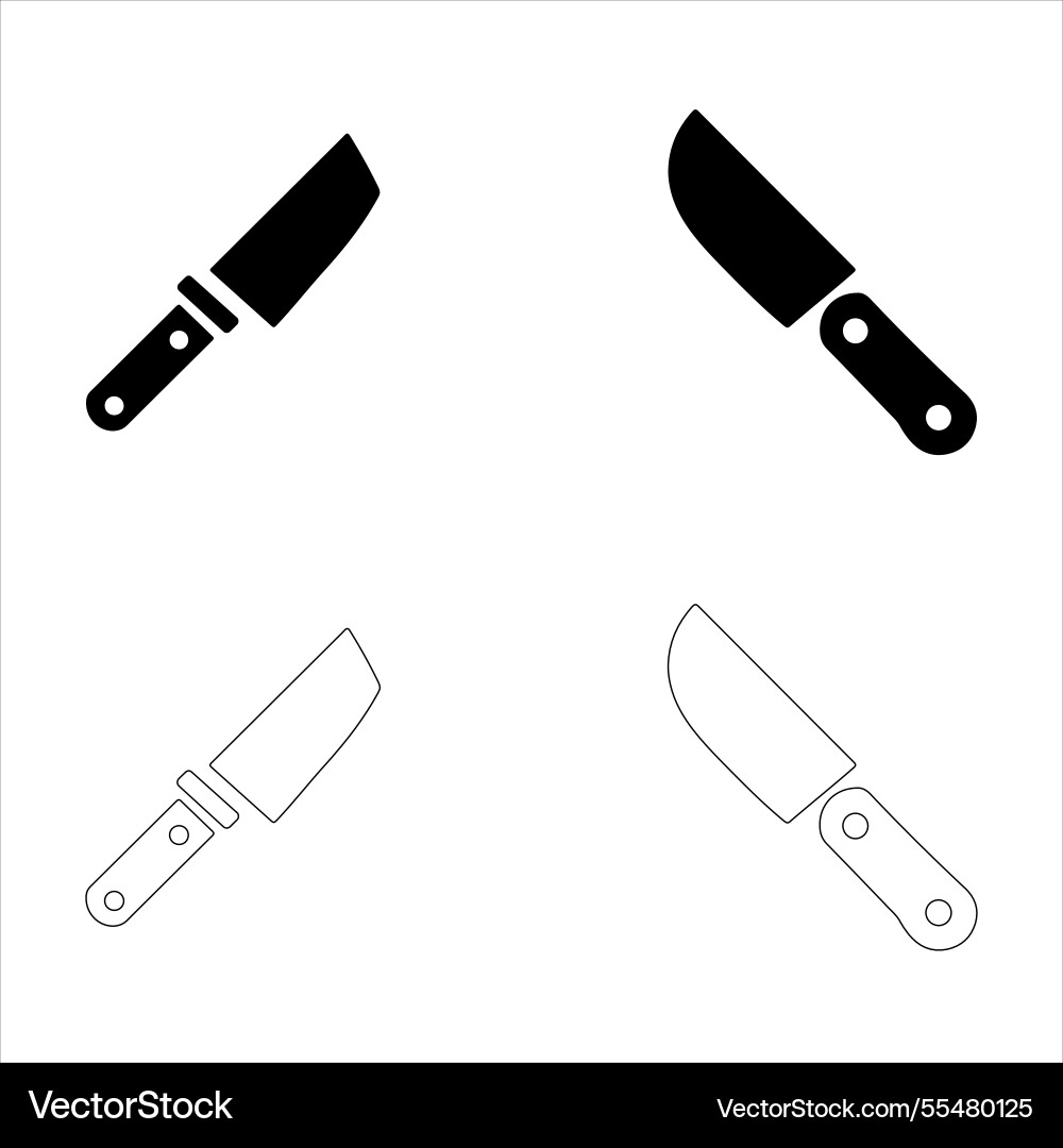 Knife icons set Royalty Free Vector Image - VectorStock