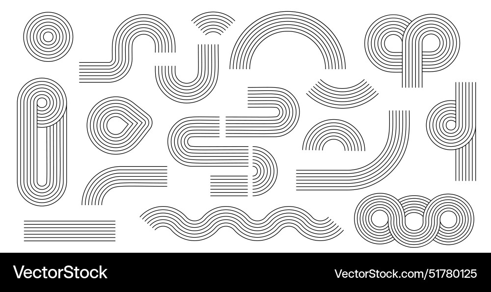 Line geometric arch and circle abstract shapes Vector Image