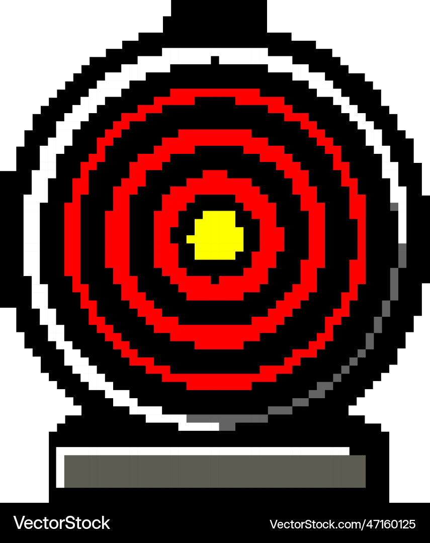 Range shooting target game pixel art Royalty Free Vector