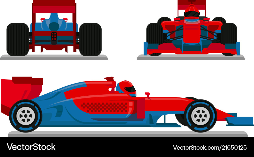Red blue racing car Royalty Free Vector Image - VectorStock
