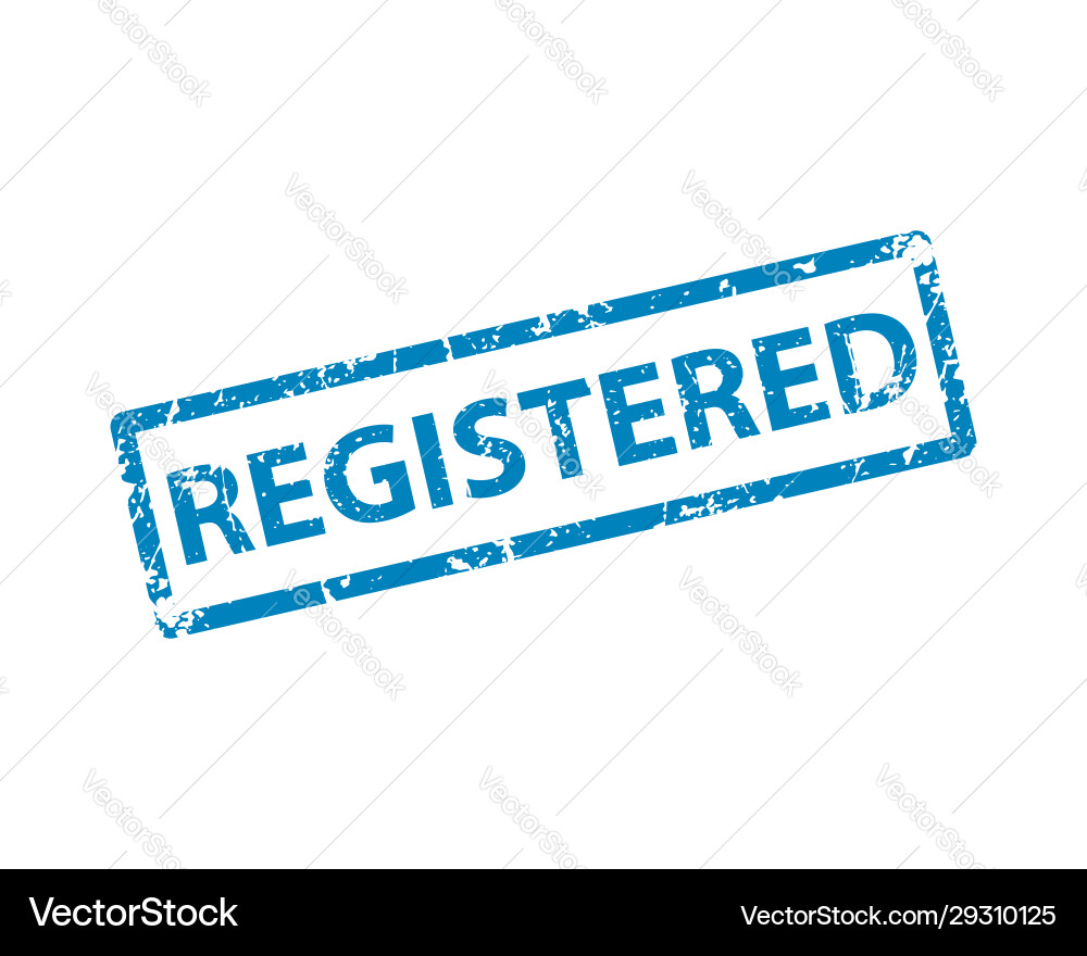 Registered stamp texture rubber cliche imprint Vector Image