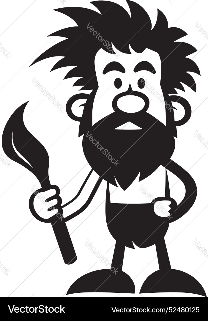 Stoneage stan sturdy caveman symbol Royalty Free Vector