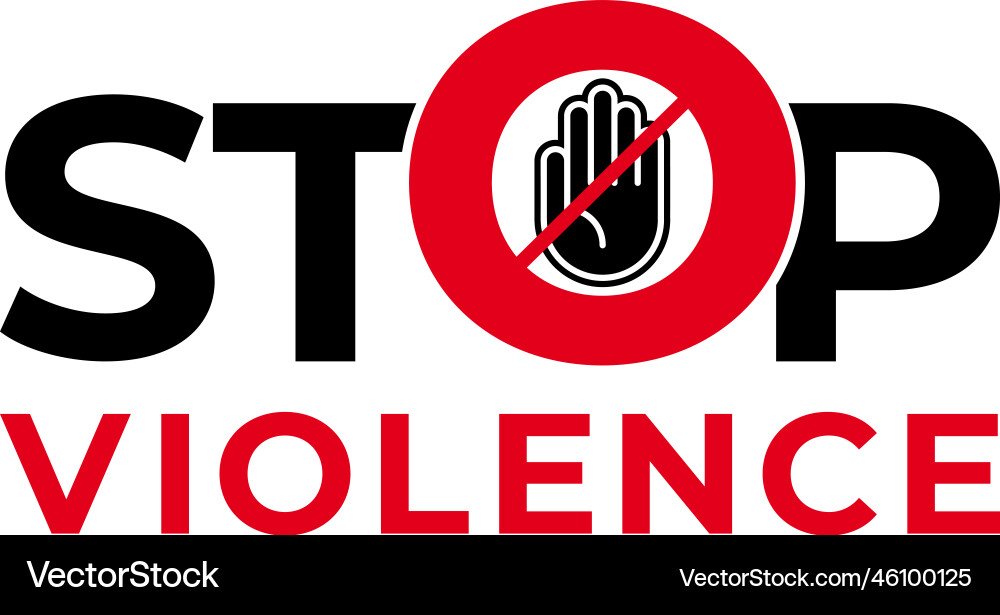 Stop violence text Royalty Free Vector Image - VectorStock
