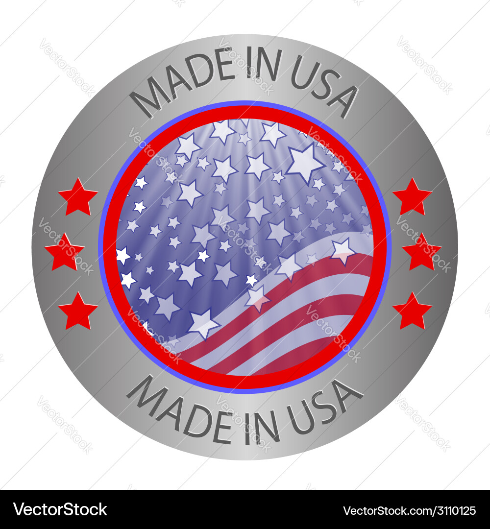 Usa button Royalty Free Vector Image - VectorStock
