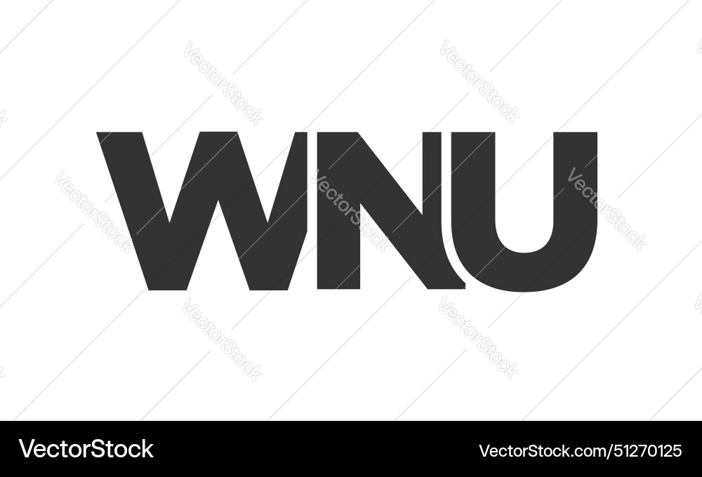 Wnu logo design template with strong and modern Vector Image