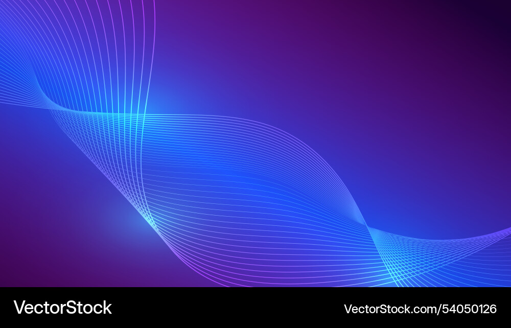 Abstract wavy line background in gradient blue Vector Image