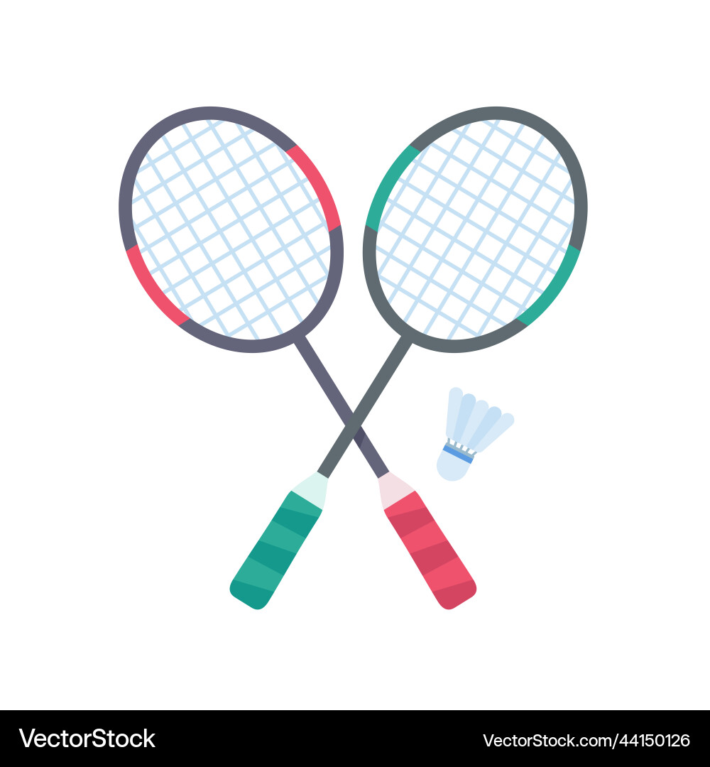 Badminton bat for hitting shuttlecocks in indoor Vector Image
