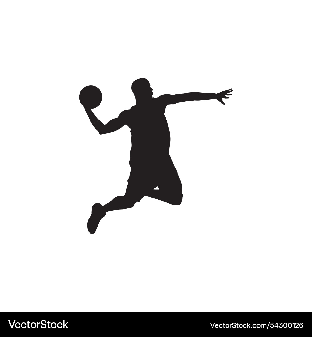 Best slum dunk silhouette with one hand Royalty Free Vector