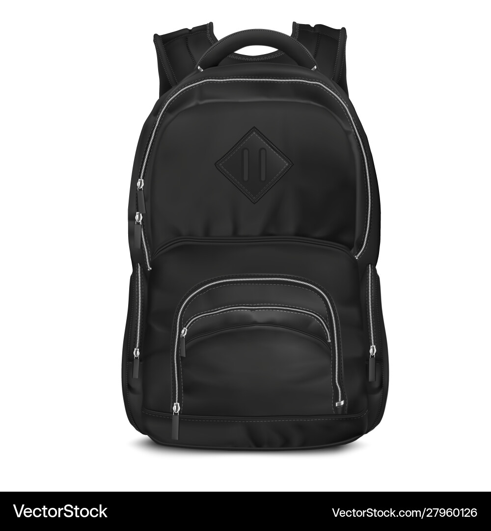 Black backpack bag Royalty Free Vector Image - VectorStock