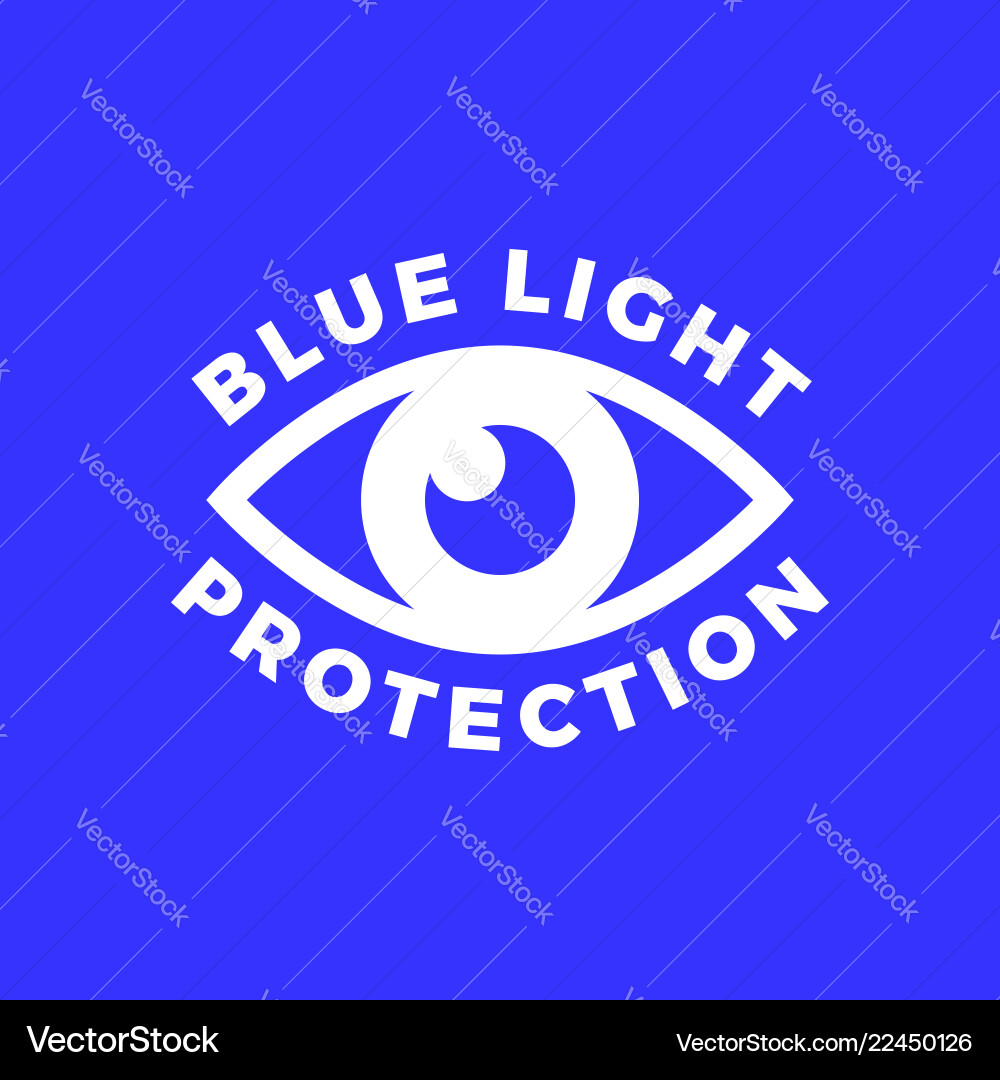 Blue light protected eye symbol causes Royalty Free Vector