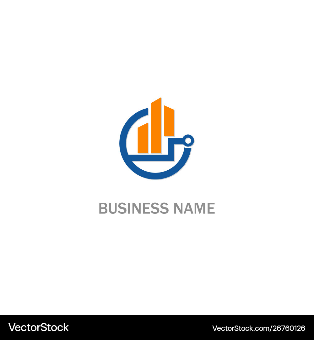 Business progress technology logo Royalty Free Vector Image