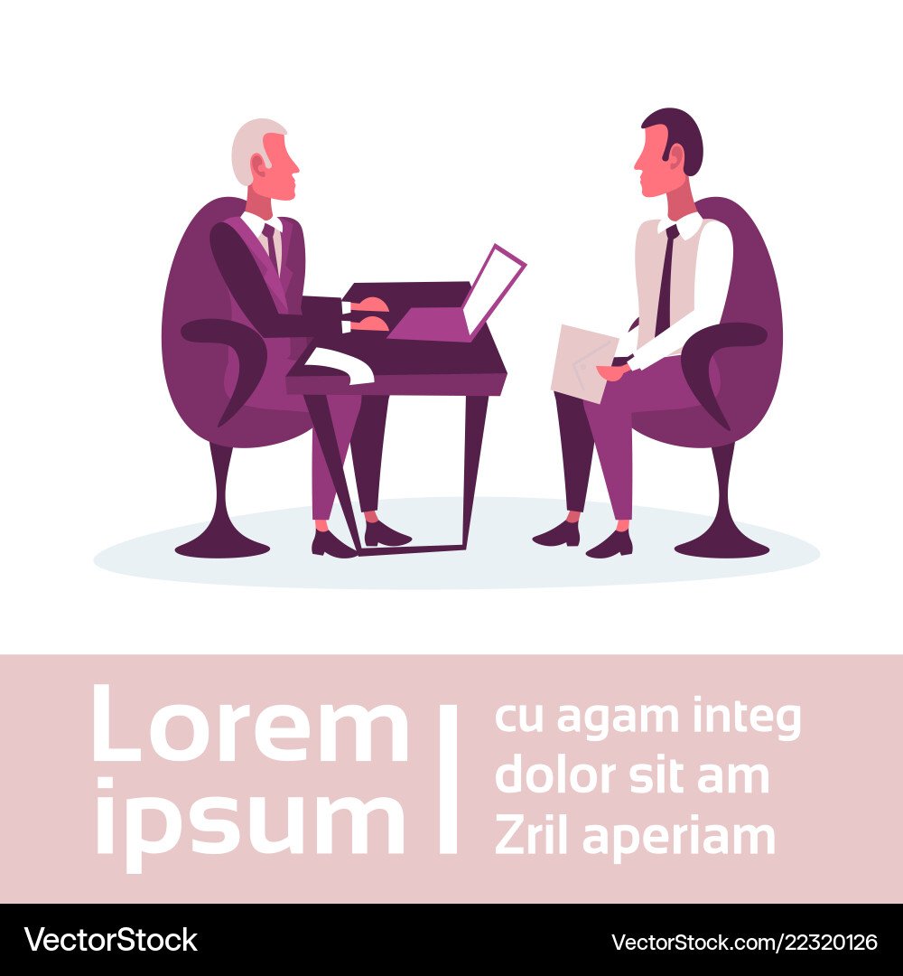Businessmen sitting workplace business interview Vector Image