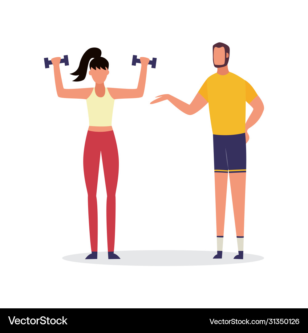 Coach training woman individual plan flat Vector Image