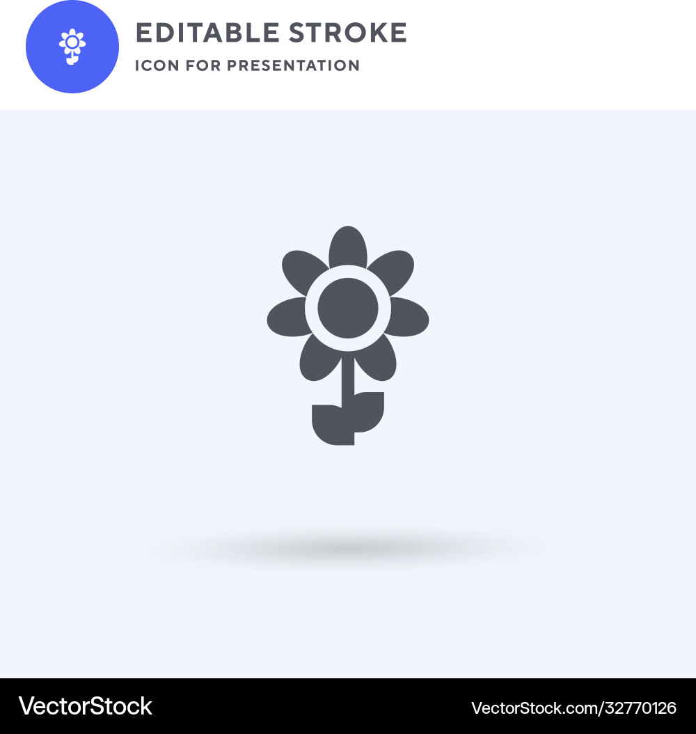 Daisy icon filled flat sign solid Royalty Free Vector Image
