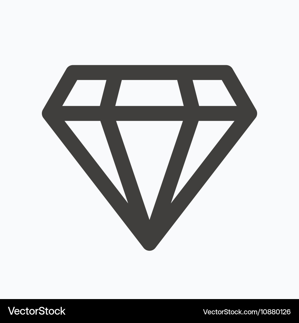 Diamond icon jewelry gem sign Royalty Free Vector Image