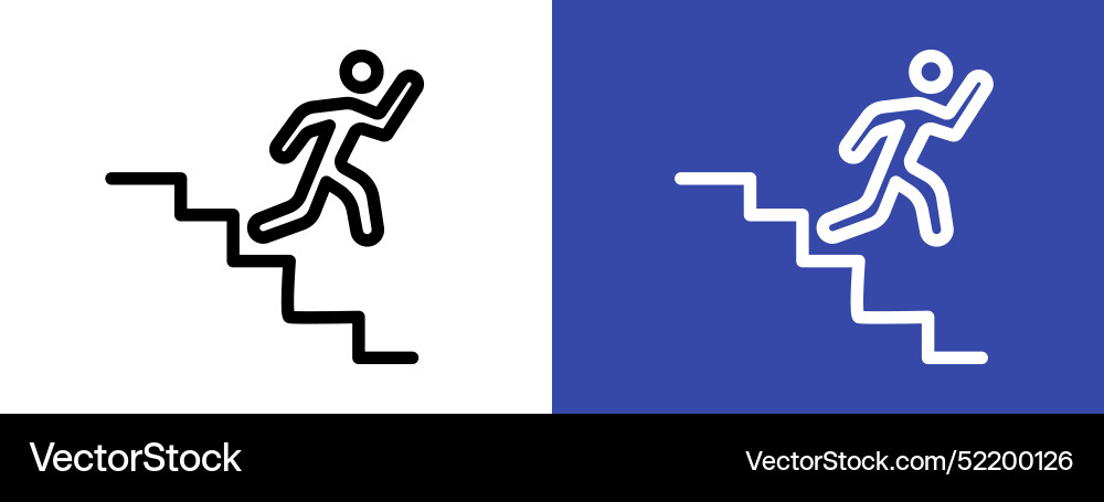 Downstairs icon logo sign set outline Royalty Free Vector