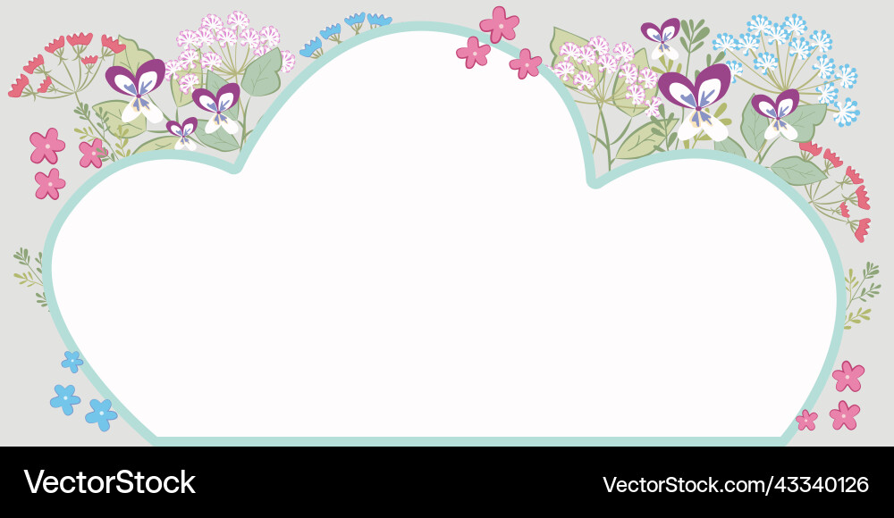 Frame with leaves and flowers around Royalty Free Vector