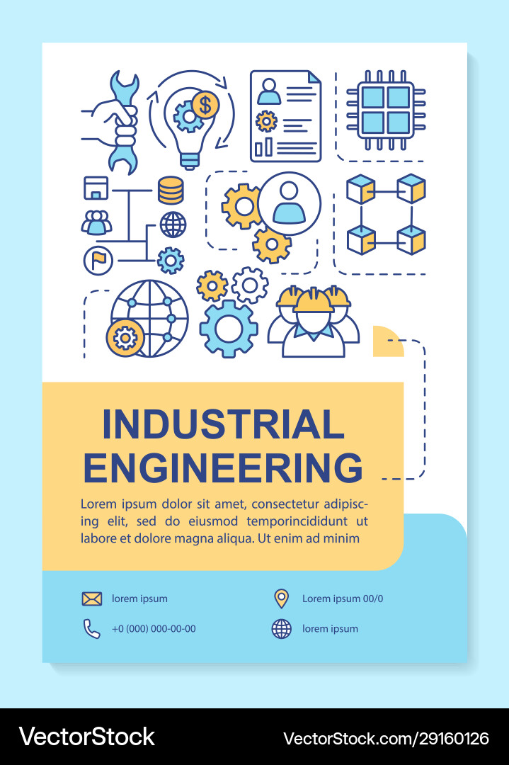 Industrial engineering brochure template layout Vector Image