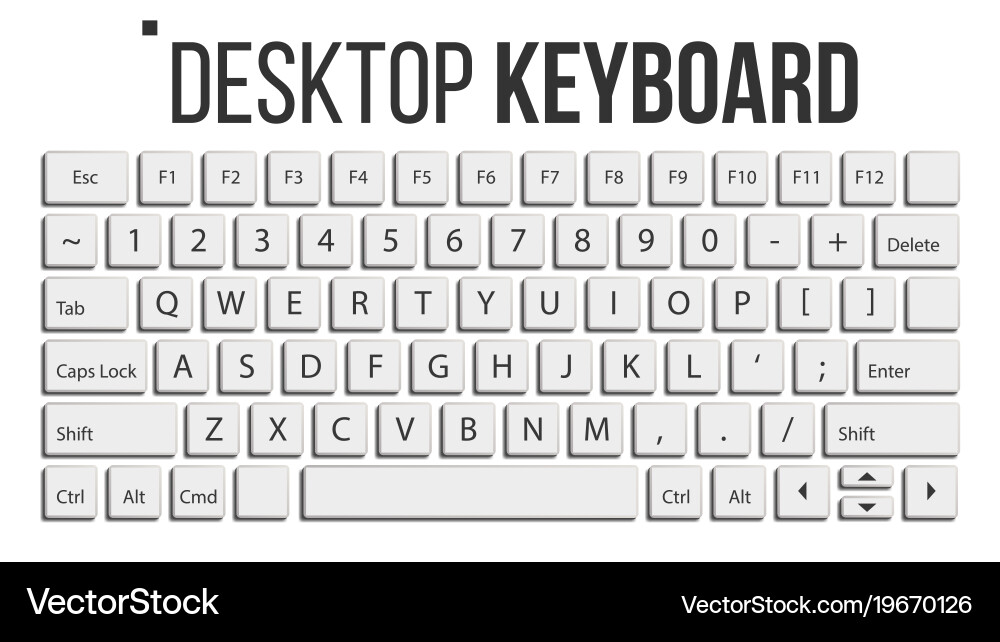 Keyboard isolated layout template classic Vector Image
