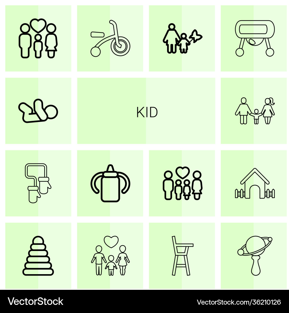 Kid Icons Lizenzfreies Vektorbild - VectorStock