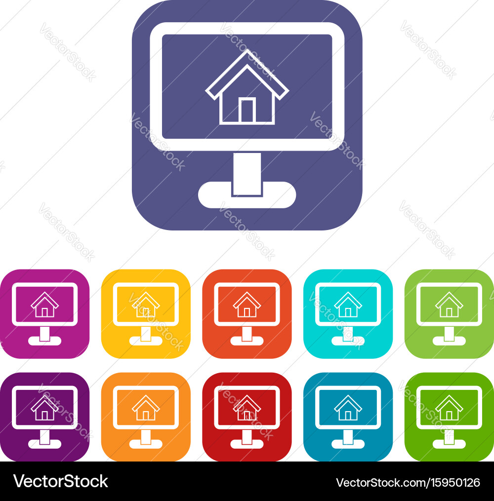Layout of house icons set Royalty Free Vector Image