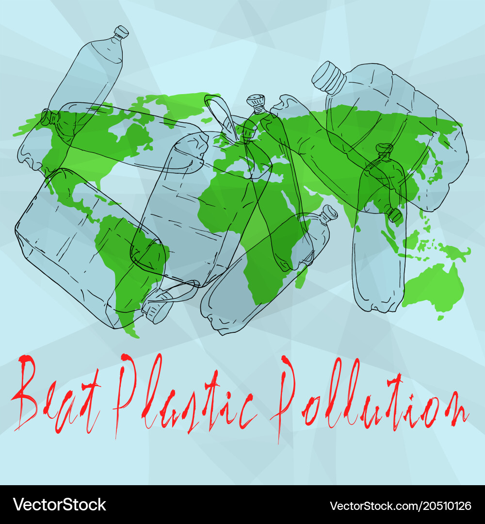 Plastic Pollution - Save the Planet Royalty Free Vector