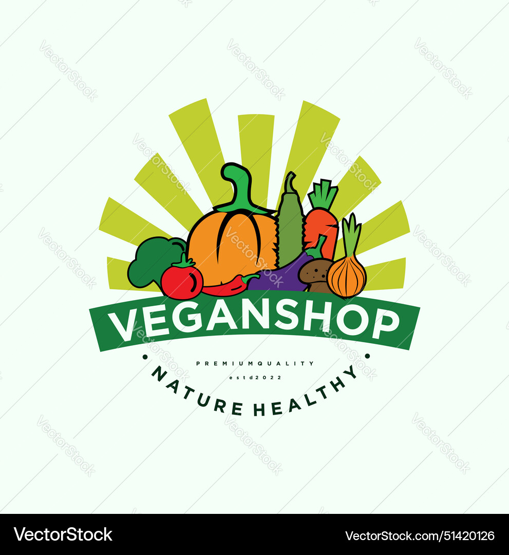 Vegetables Vector Logo Vegetable Logo Market Shop Template Design Icon